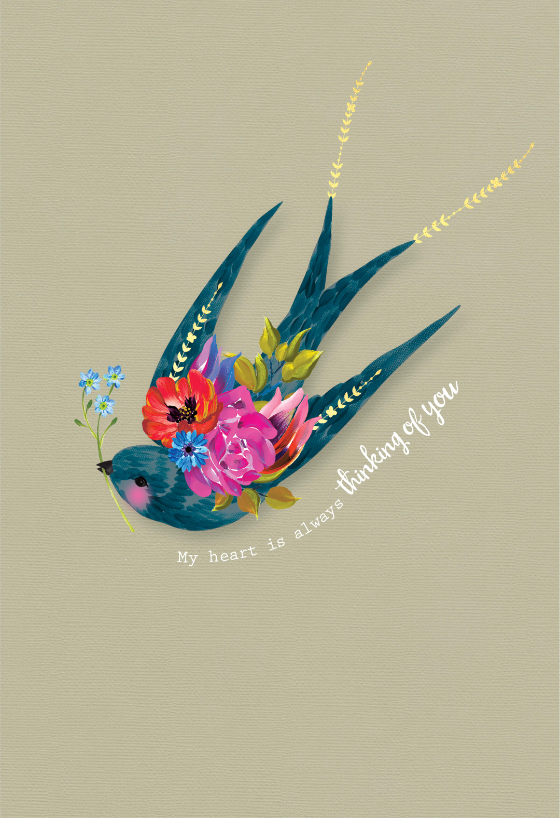 Floral bird - Sympathy & Condolences Card | Greetings Island