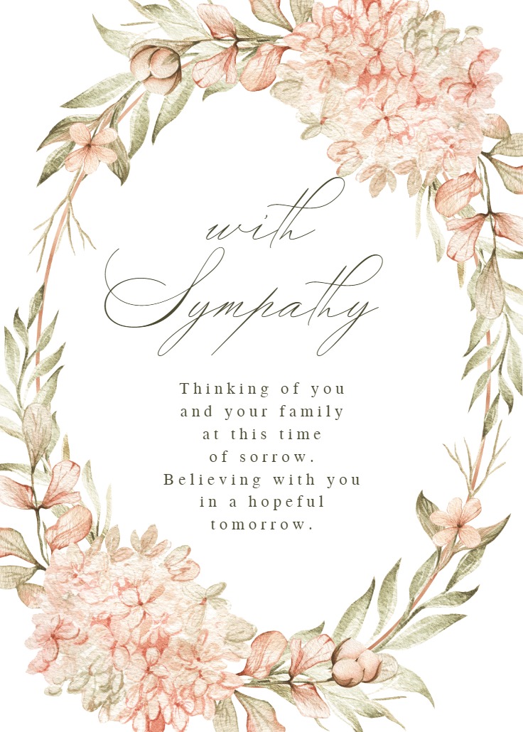 Hydrangea Frame - Sympathy & Condolences Card | Greetings Island