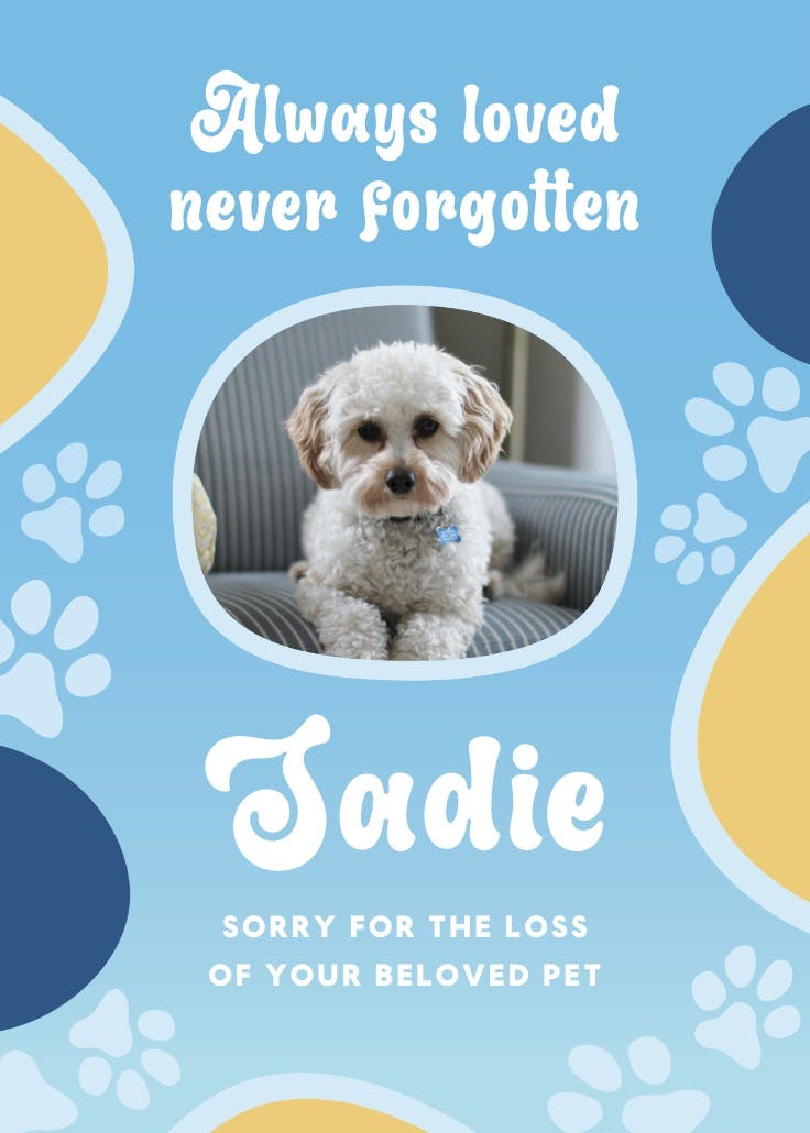 Pup Prints - Loss Of Pet Card (Free) | Greetings Island