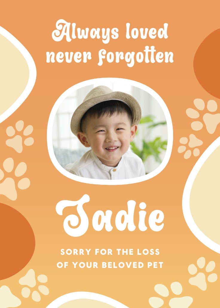 Pup Prints - Loss Of Pet Card (Free) | Greetings Island