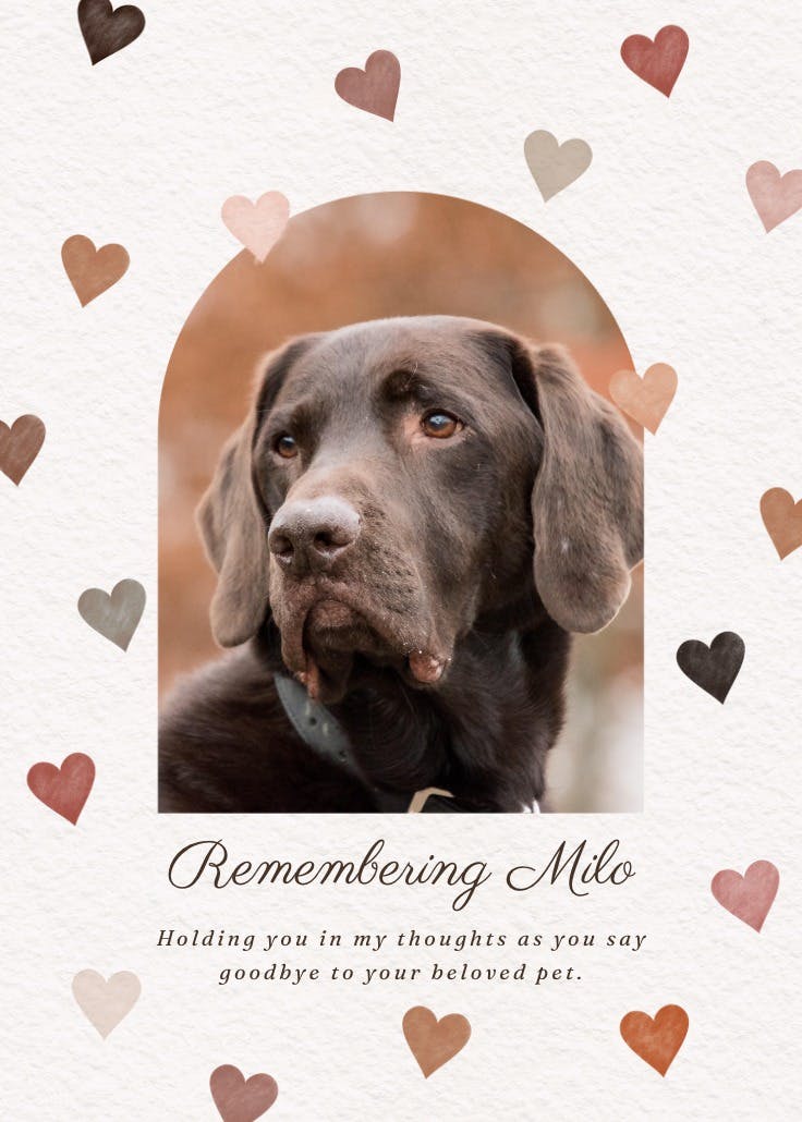 Simple Hearts - Loss Of Pet Card (Free) | Greetings Island