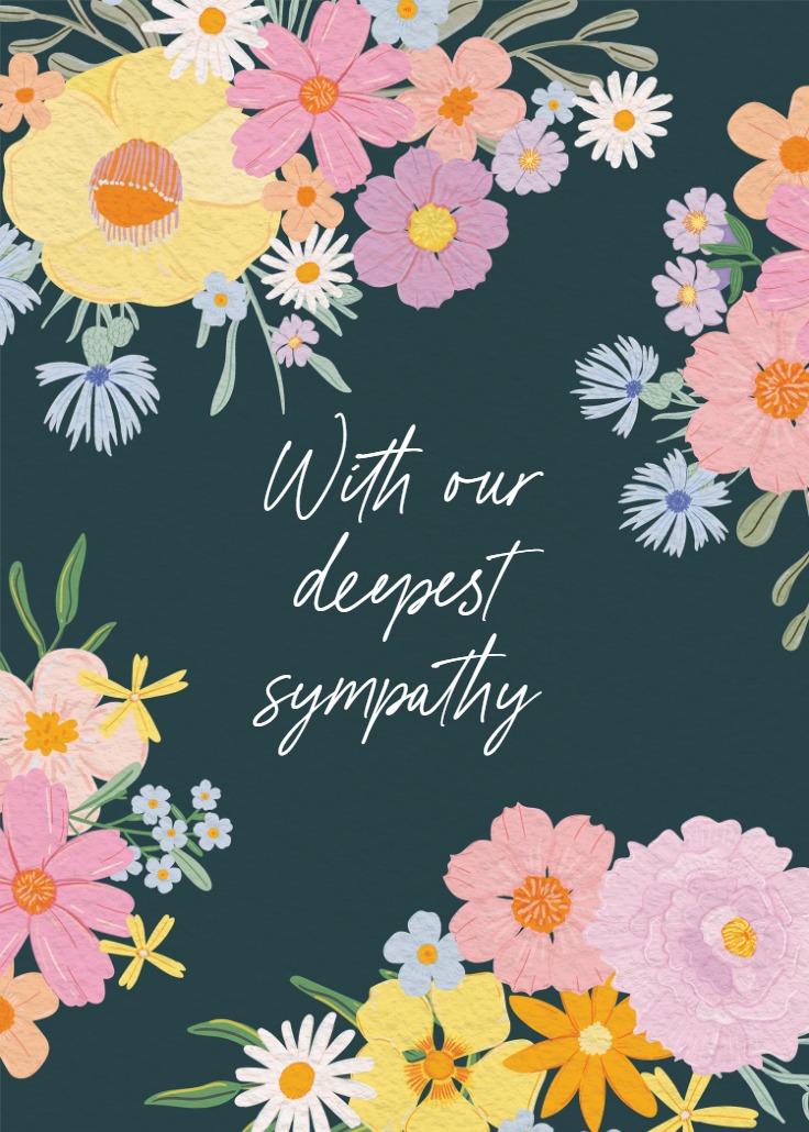 Stylized Blooms - Sympathy & Condolences Card | Greetings Island