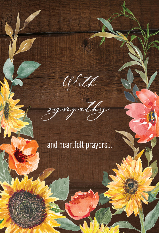 Sunflower Border - Sympathy & Condolences Card | Greetings Island
