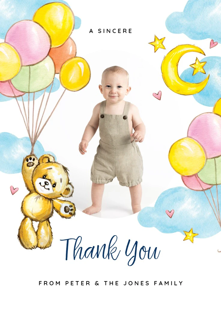 Happy Teddy Bear - Birthday Thank You Card | Greetings Island