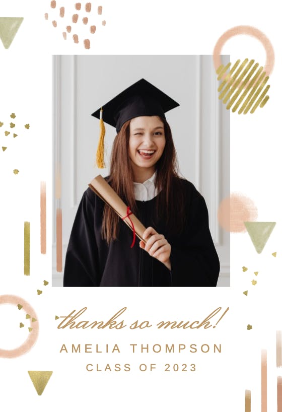 Abstract Pastel Decoration - Free Graduation Thank You Card | Greetings ...