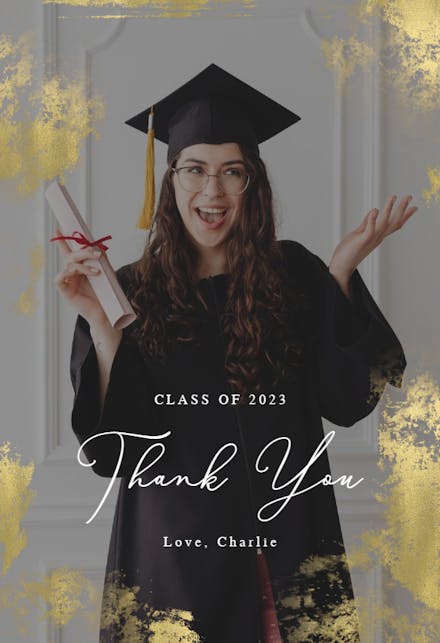 Foiled Photo - Free Graduation Thank You Card | Greetings Island
