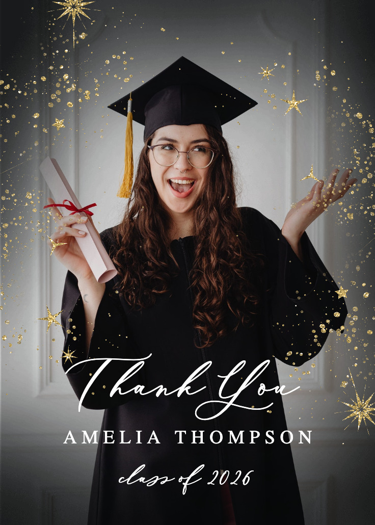 Sparkle stars - Graduation Thank You Card (Free) | Greetings Island
