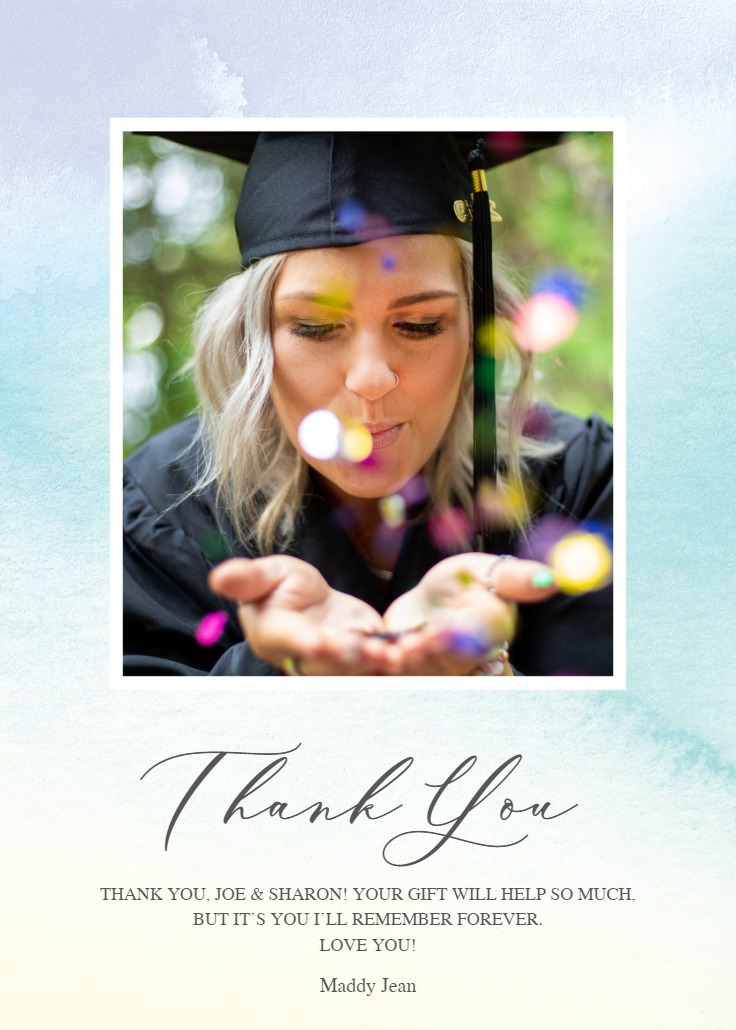 Graduated Colors - Graduation Thank You Card | Greetings Island
