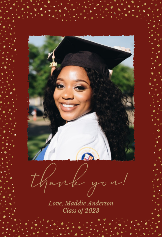 Sparkle Stars - Free Graduation Thank You Card | Greetings Island