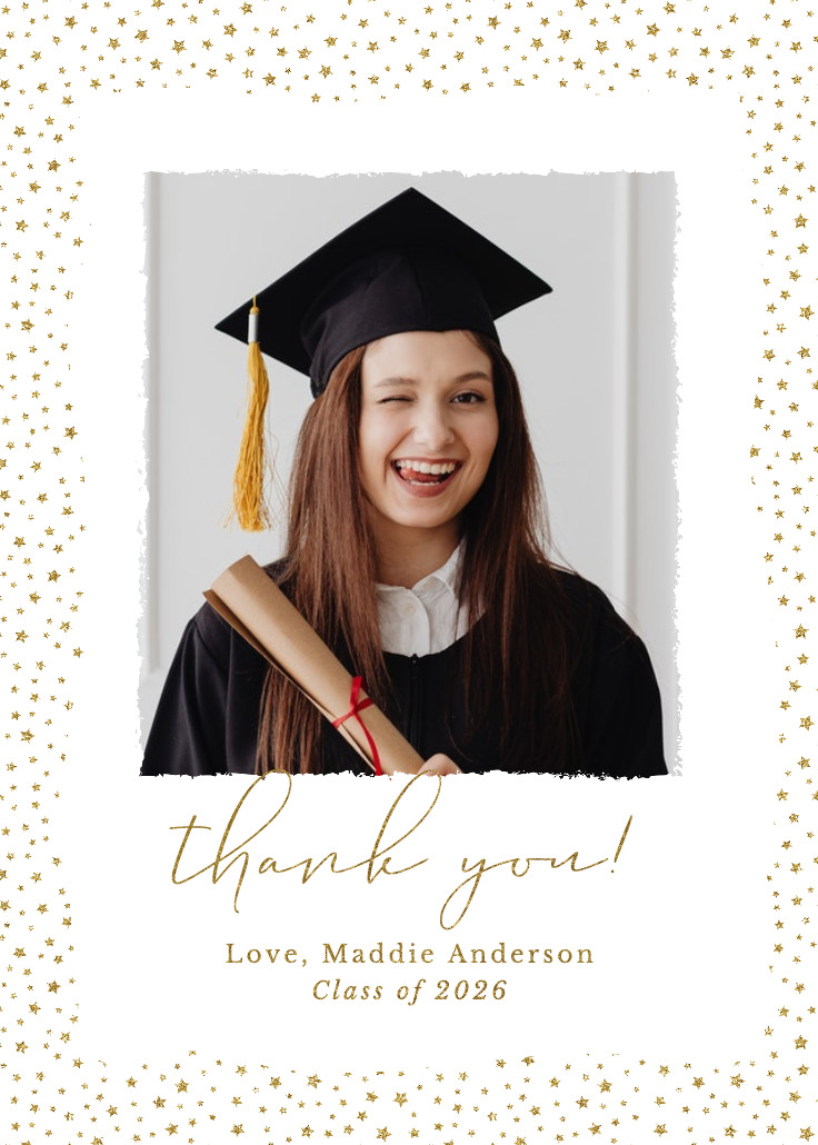 Sparkle stars - Graduation Thank You Card (Free) | Greetings Island