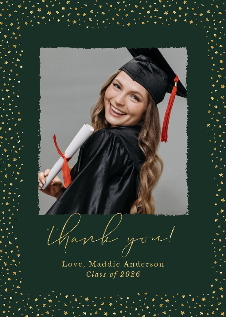 Sparkle stars - Graduation Thank You Card (Free) | Greetings Island