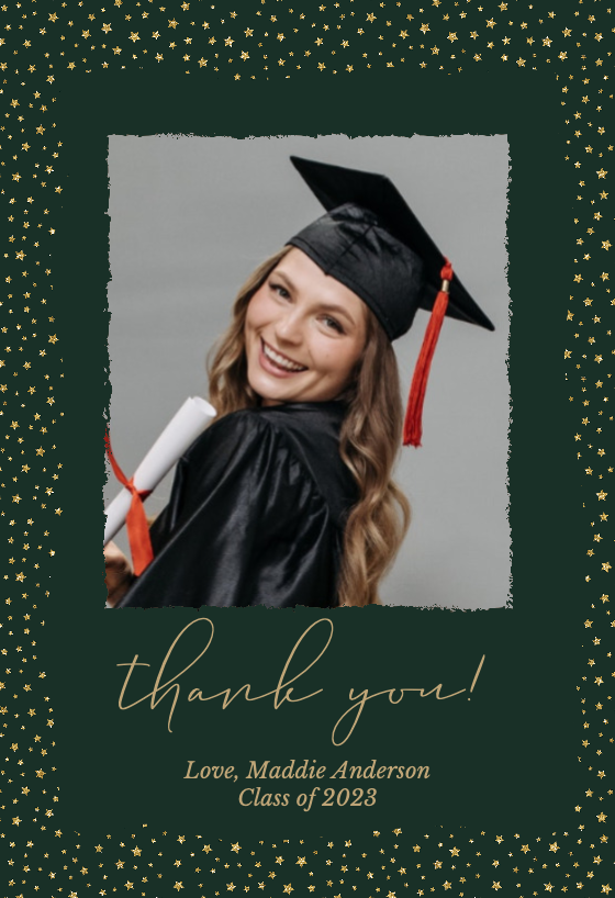 Sparkle Stars - Free Graduation Thank You Card | Greetings Island