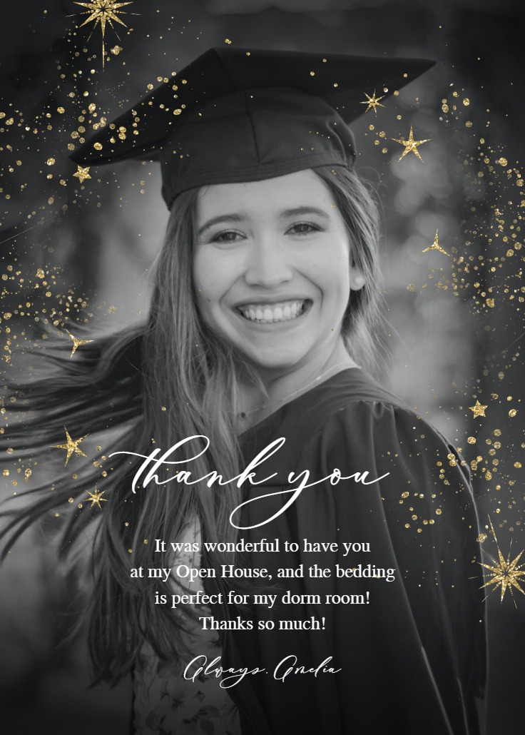 Star Sparkled - Graduation Thank You Card | Greetings Island