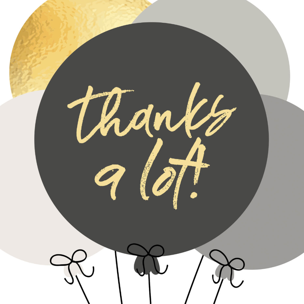 Cute Balloons - Thank You Card (Free) | Greetings Island