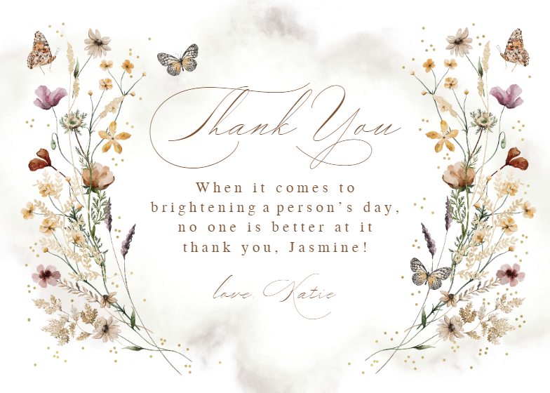 Beautiful Blooms - Thank You Card | Greetings Island