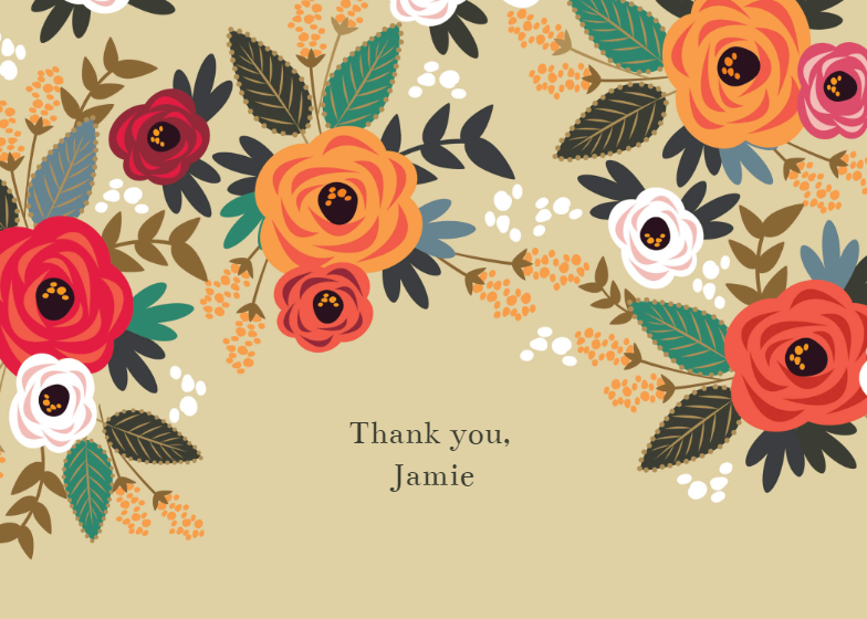 Decorated Thank You Card - Thank You Card Template (Free) | Greetings ...