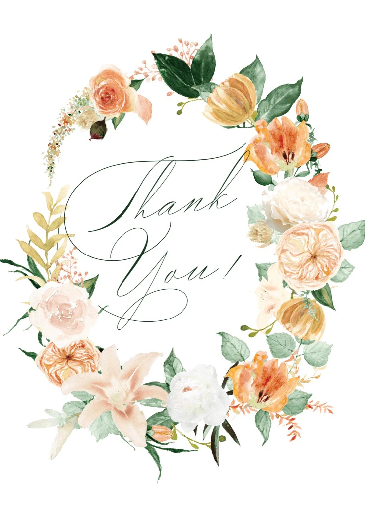 Woodland Flower Wreath - Thank You Card | Greetings Island