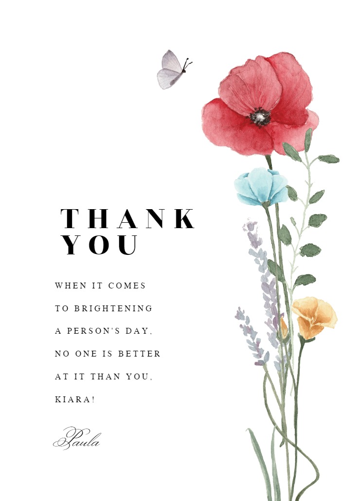 Meadow bouquet - Thank You Card | Greetings Island