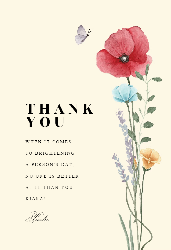 Fresh Spring Wreath - Thank You Card Template | Greetings Island