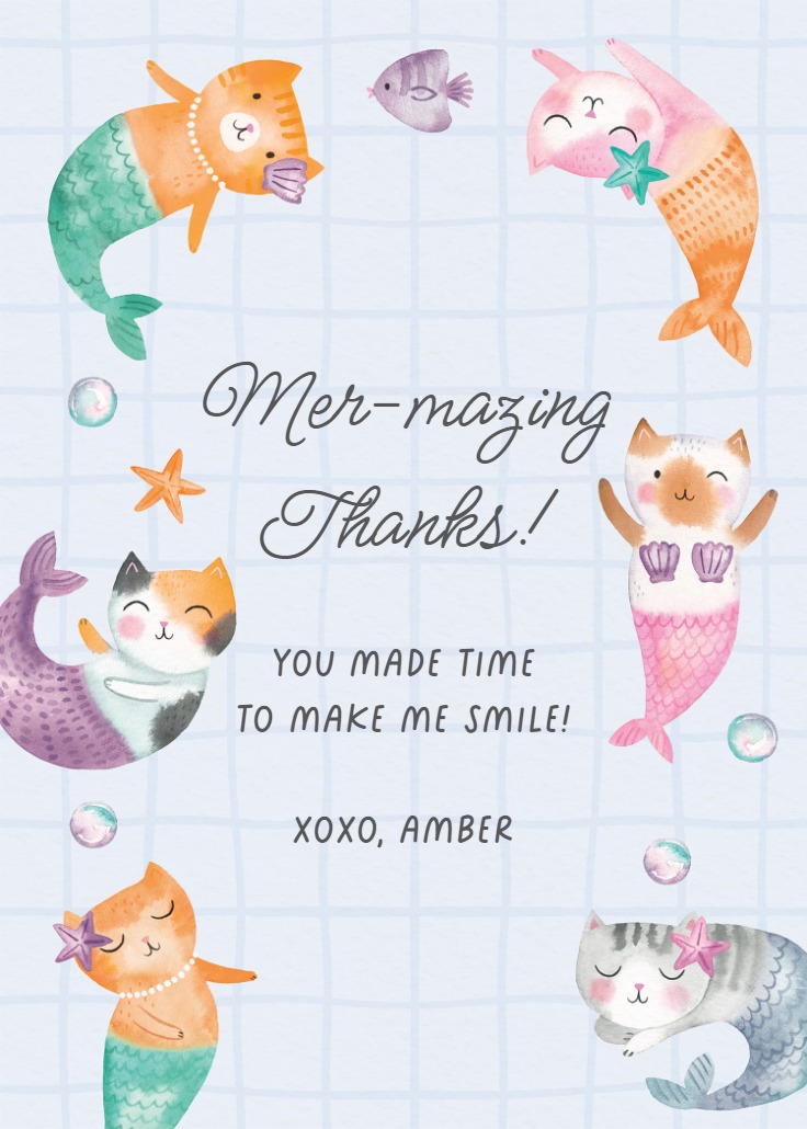 Meowmaids - Thank You Card | Greetings Island