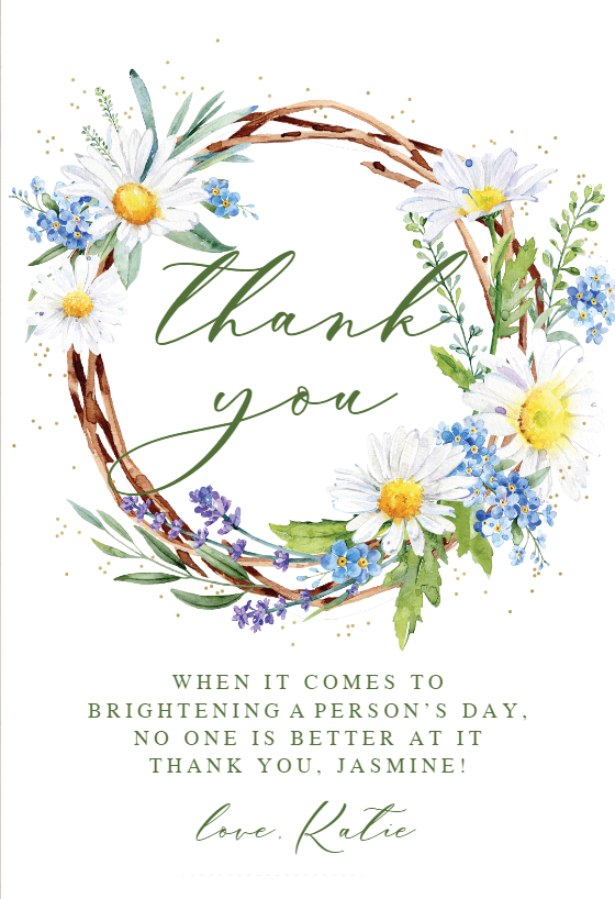Umbrella Springtime - Thank You Card Template (Free) | Greetings Island