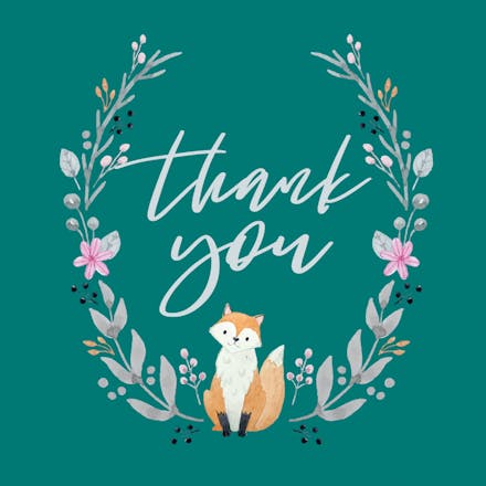 Soft Fox - Thank You Card Template (Free) | Greetings Island