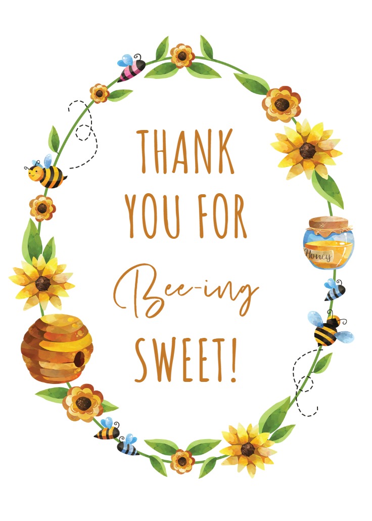Thank you for Beeing - Thank You Card | Greetings Island