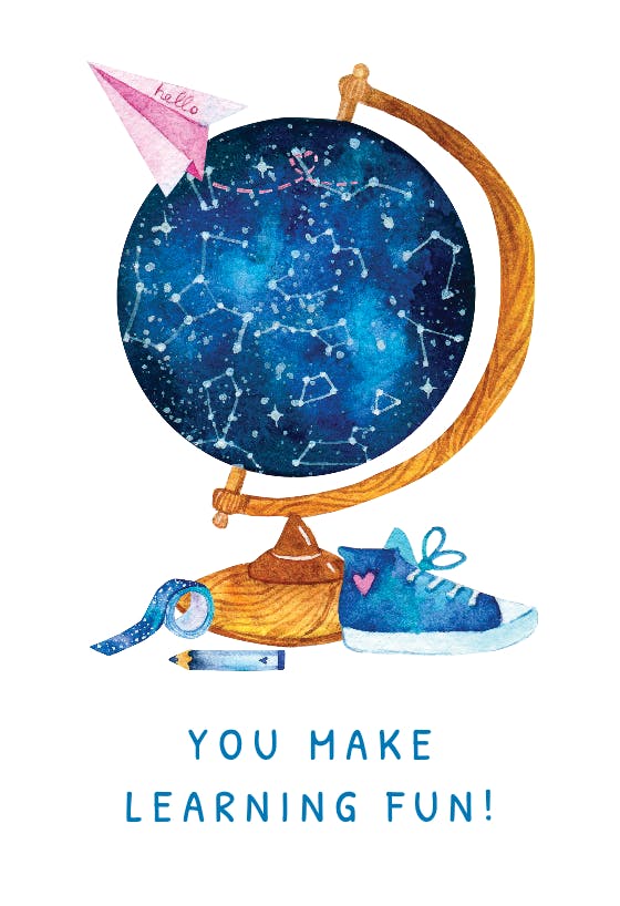 Learning Fun - Thank You Card For Teacher (Free) | Greetings Island