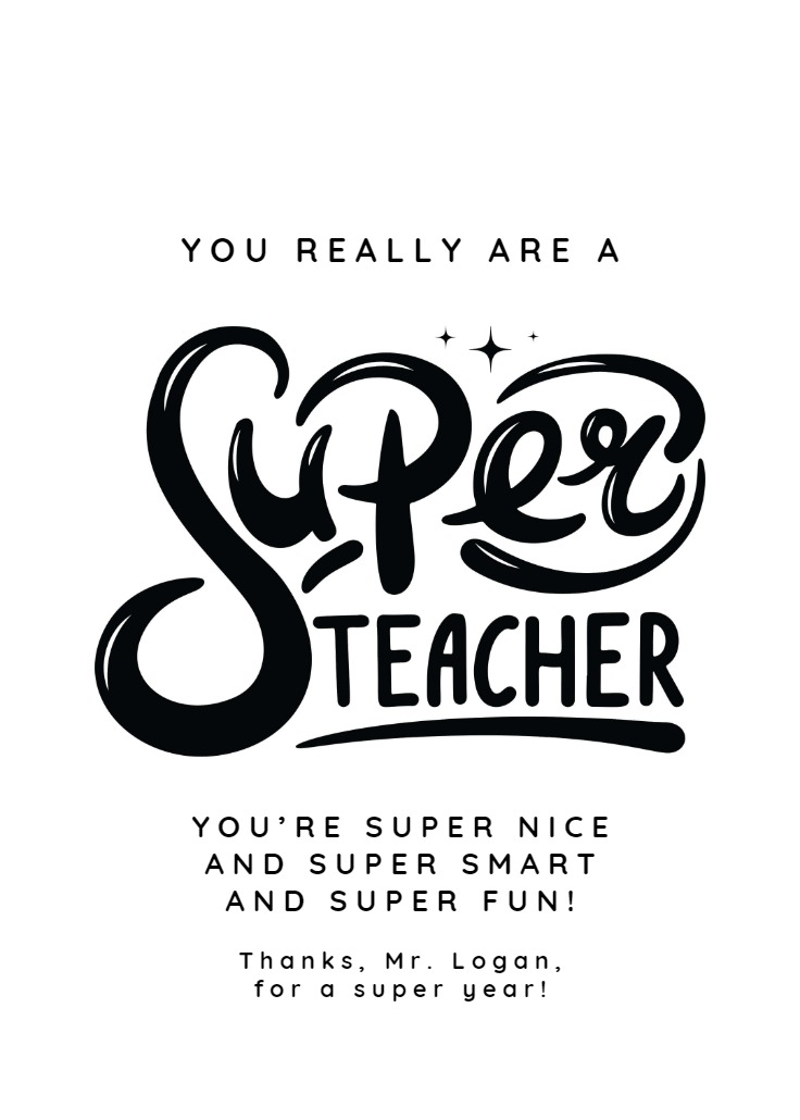 Super Fancy Fonts - Thank You Card For Teacher (Free) | Greetings Island