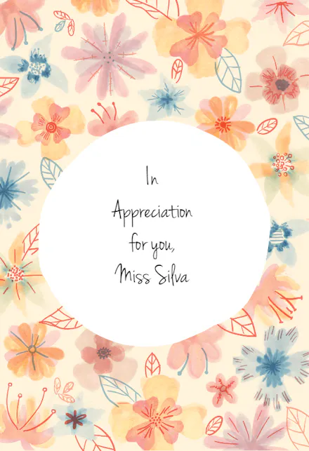 Flower Connection - Thank You Card For Teacher | Greetings Island