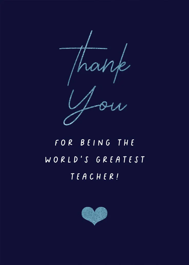 World's Greatest Teacher - Thank You Card For Teacher (Free ...