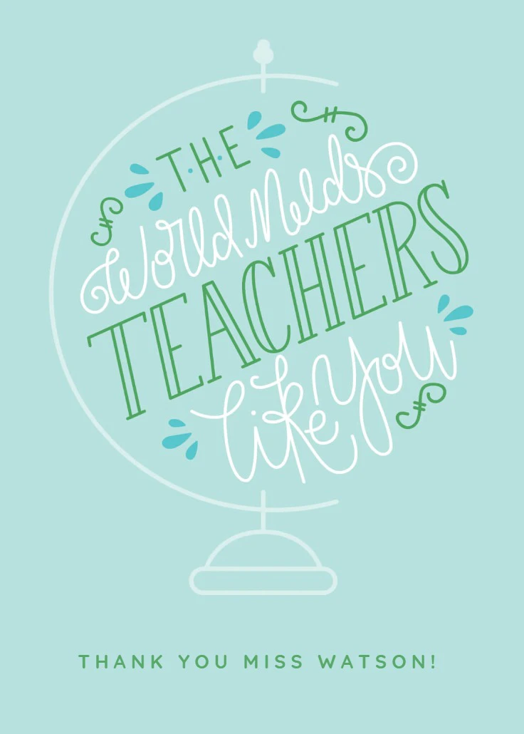 Worlds Best Teacher - Thank You Card For Teacher (Free) | Greetings Island