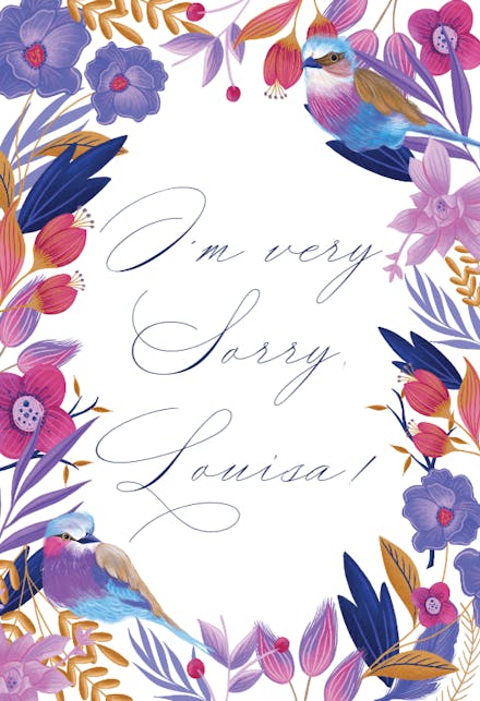 Purple Nature Frame - Sorry Card | Greetings Island