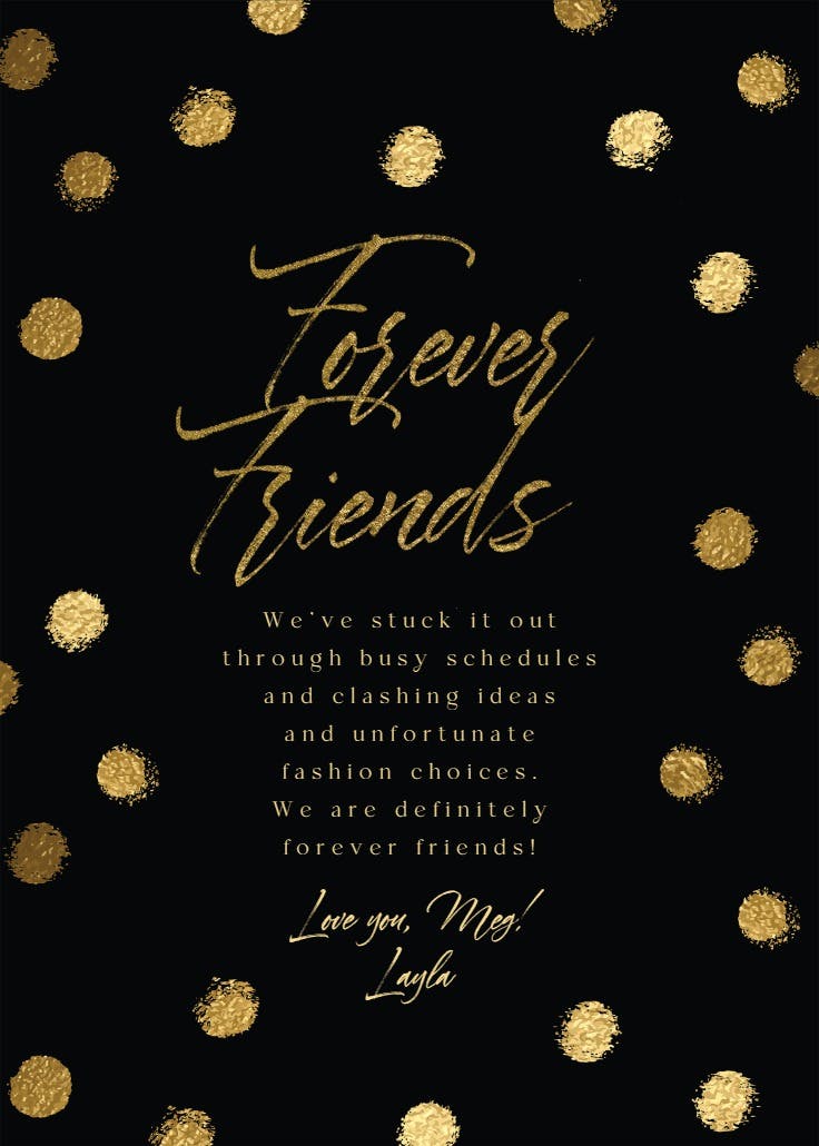 Confetti Gold - Friendship Card | Greetings Island