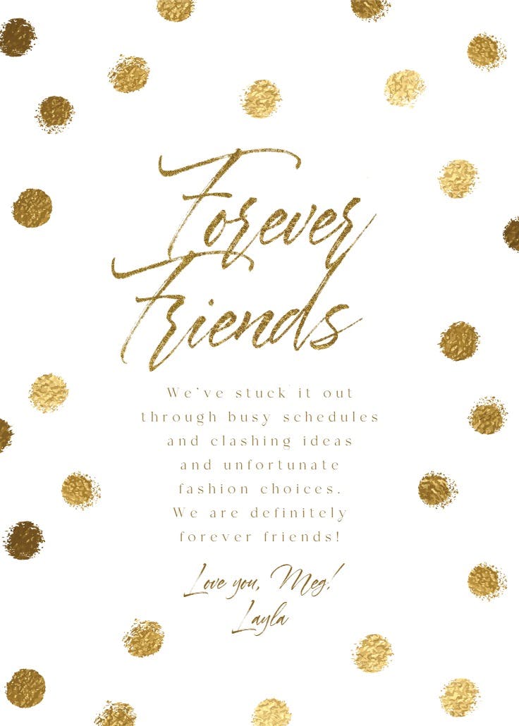 Confetti Gold - Friendship Card | Greetings Island