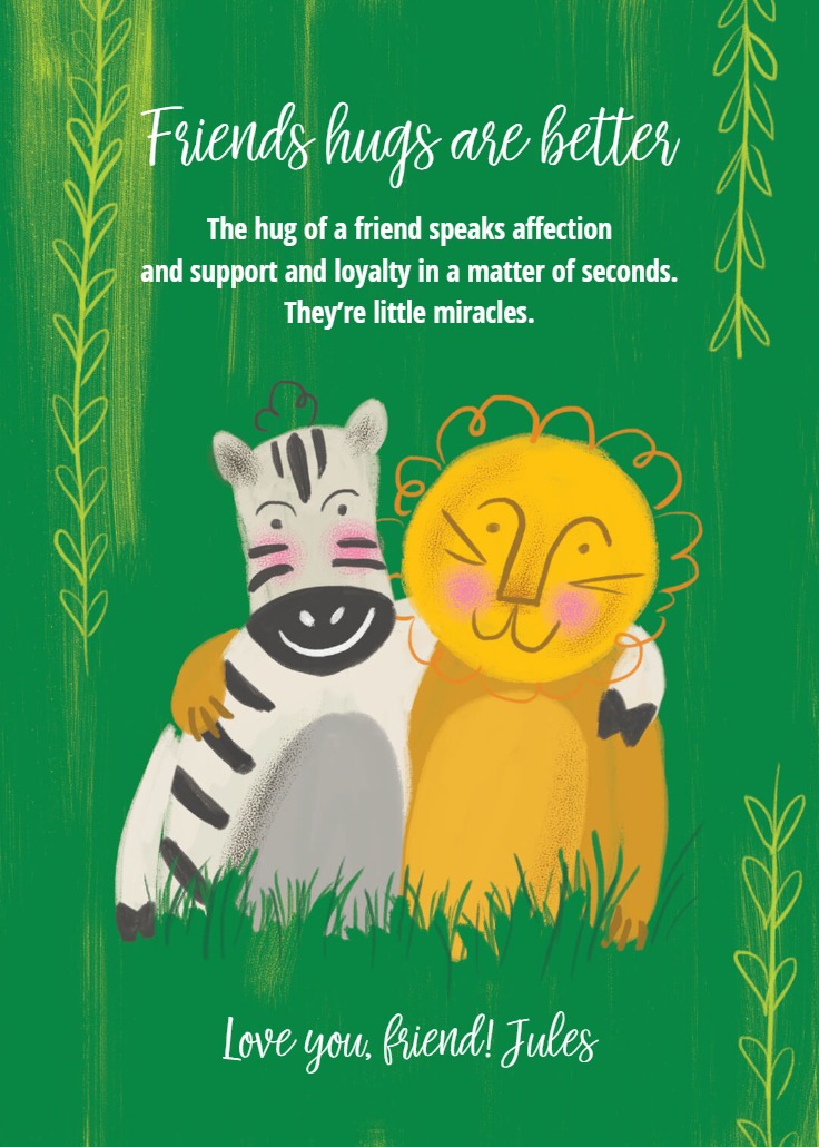 Besties - Hugs Card (Free) | Greetings Island