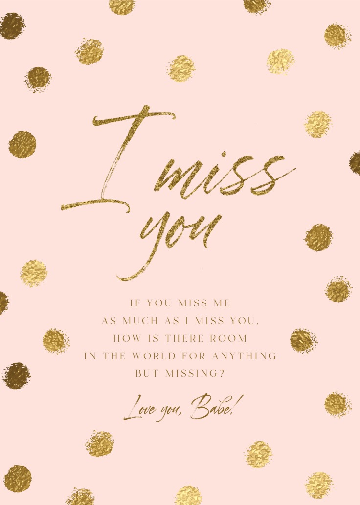 Tiny Hearts - Miss You Card (Free) | Greetings Island