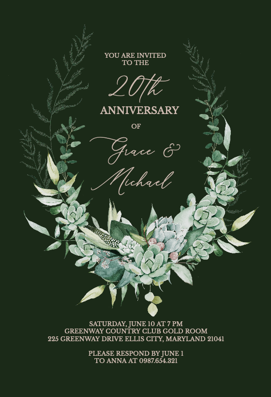 Branching Out - Anniversary Invitation Template | Greetings Island