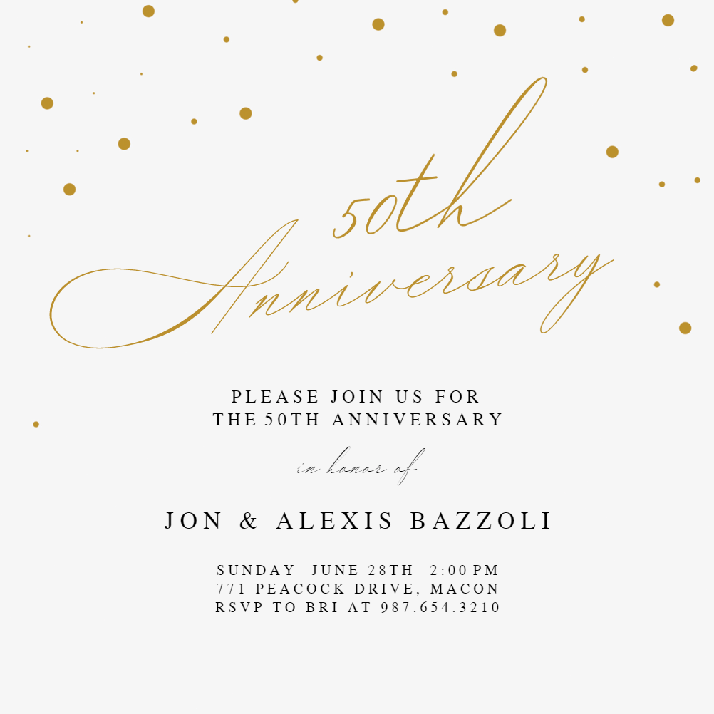 50th Wedding Anniversary Invitations Wording Samples