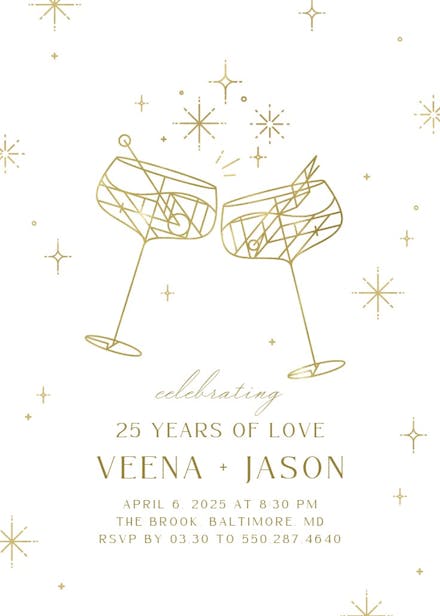 Mod Cocktail - Anniversary Invitation Template | Greetings Island