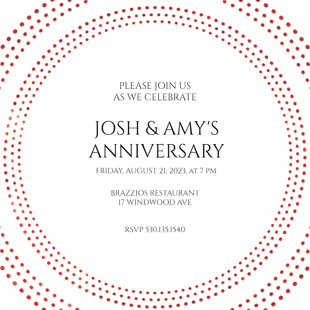 Petite Points - Anniversary Invitation Template (Free) | Greetings Island