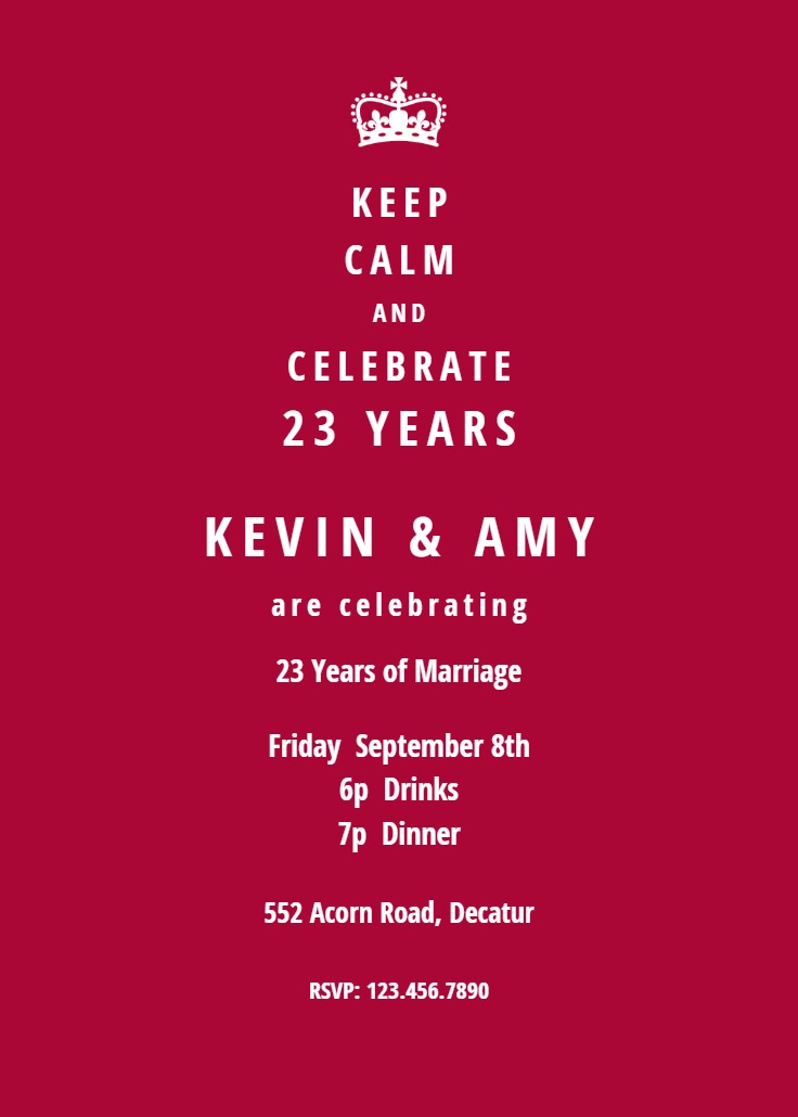 Plus One - Anniversary Invitation Template (Free) | Greetings Island