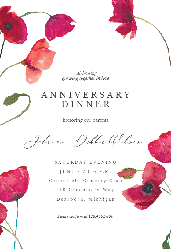 Anniversary Invitation Templates (Free) | Greetings Island