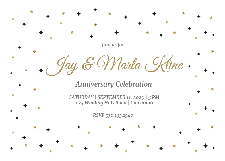 Fanned Dots - Anniversary Invitation Template (Free) | Greetings Island