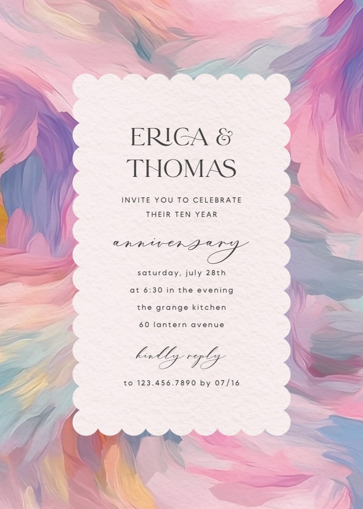 Textured pastel - Anniversary Invitation Template | Greetings Island