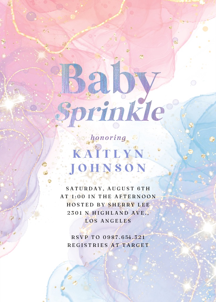 Abstract splatters - Baby sprinkle Invitation Template | Greetings Island
