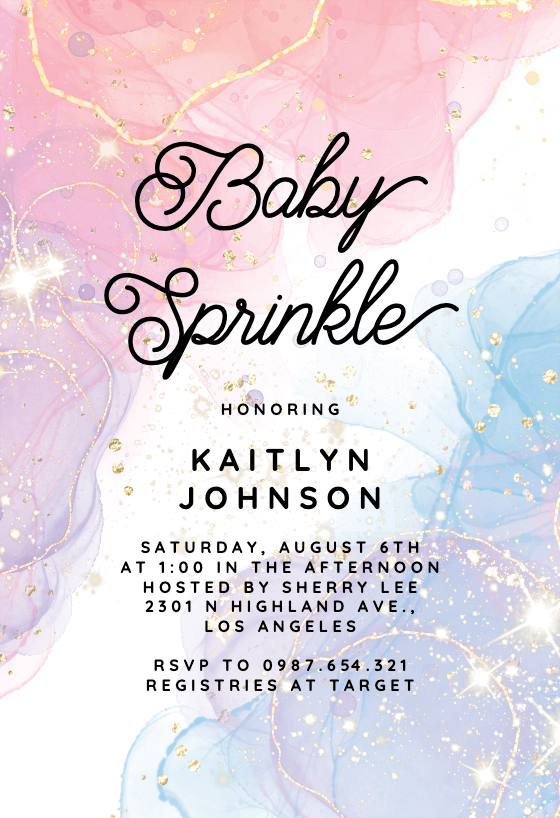 Abstract splatters - Baby sprinkle Invitation Template | Greetings Island