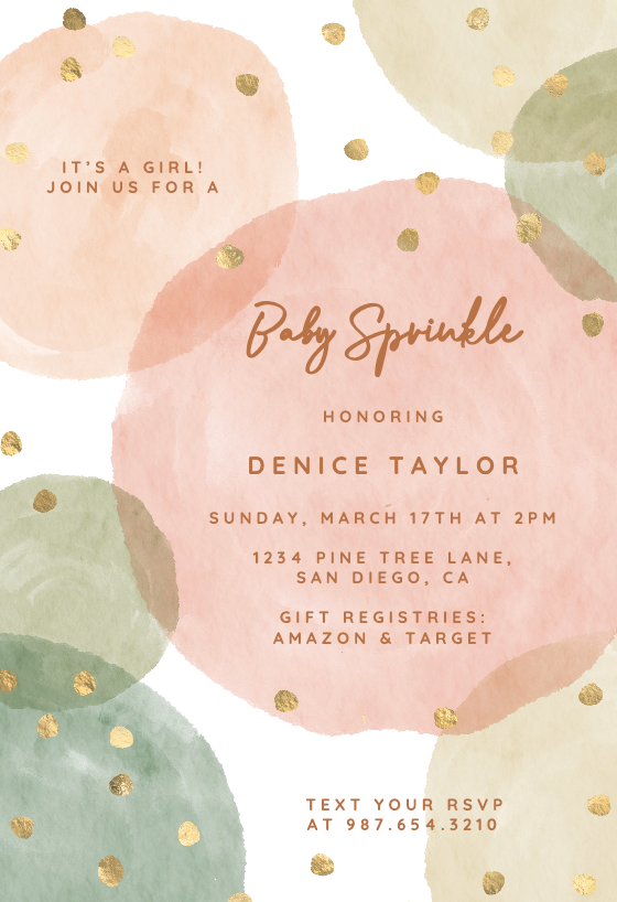 Full Of Dots - Baby Sprinkle Invitation (Free) | Greetings Island