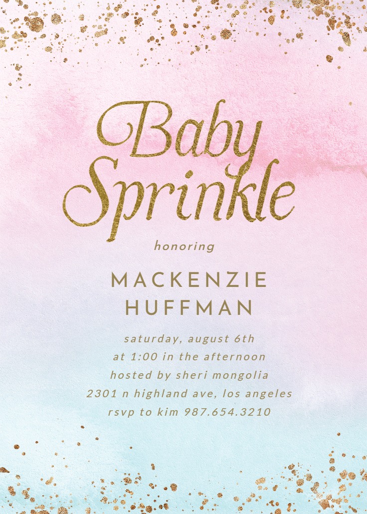 Abstract splatters - Baby sprinkle Invitation | Greetings Island