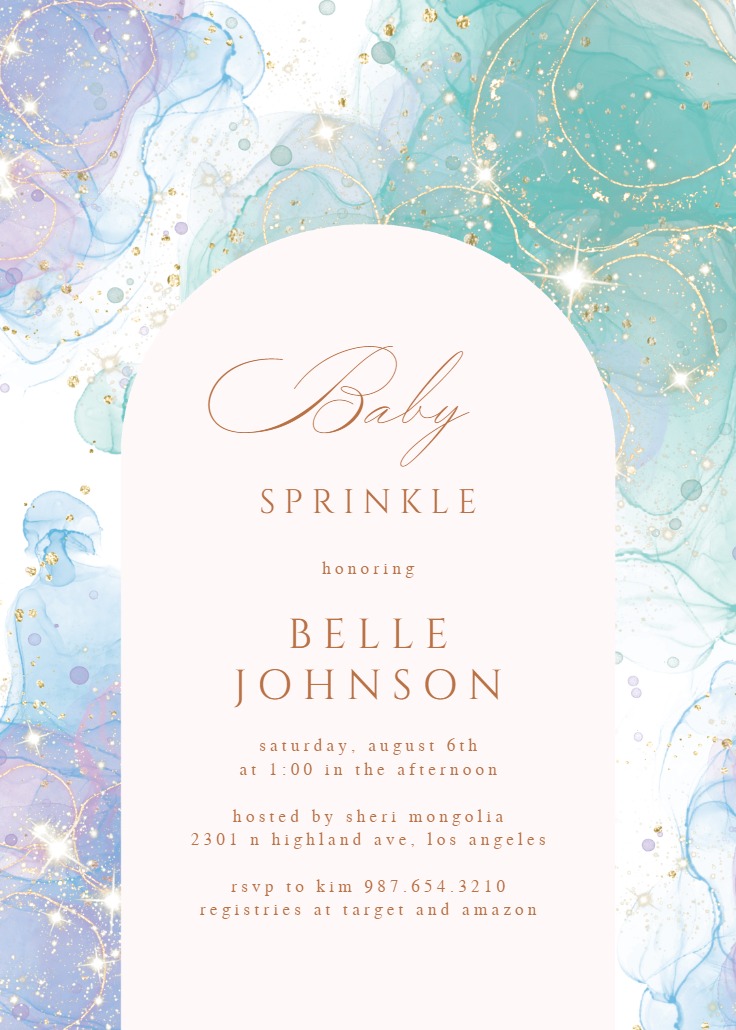 Sparkly night - Baby sprinkle Invitation Template | Greetings Island